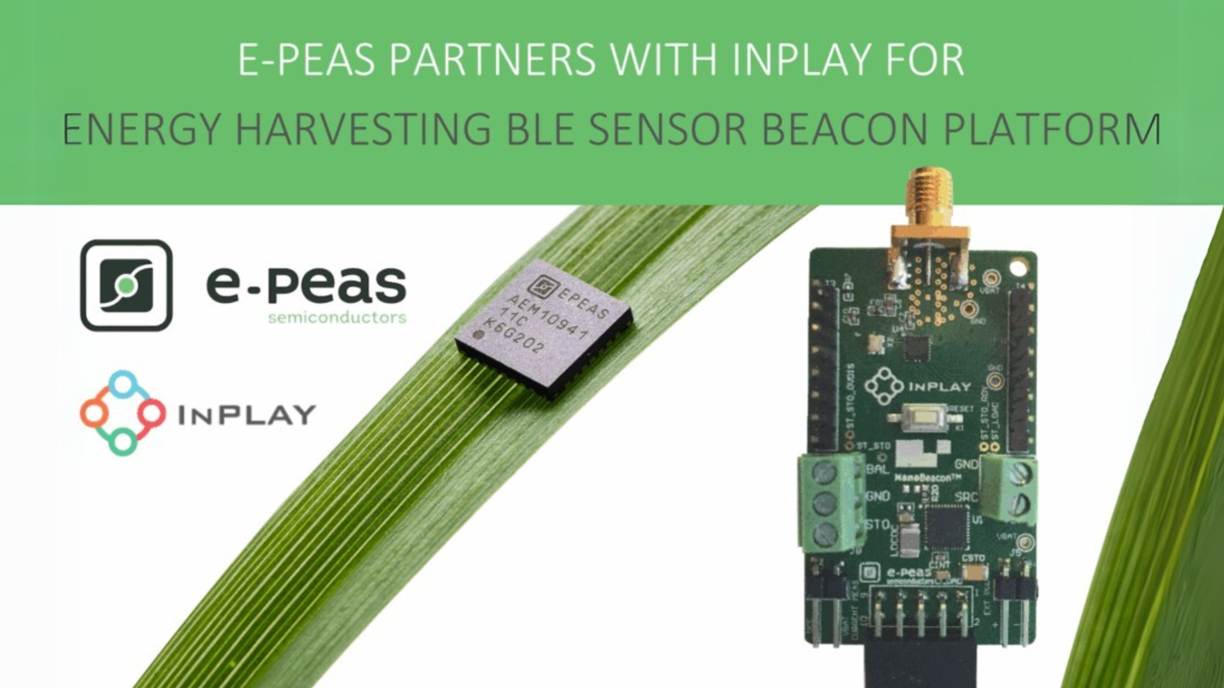 e-peas and InPlay Launch Energy Harvesting BLE Sensor - E-peas