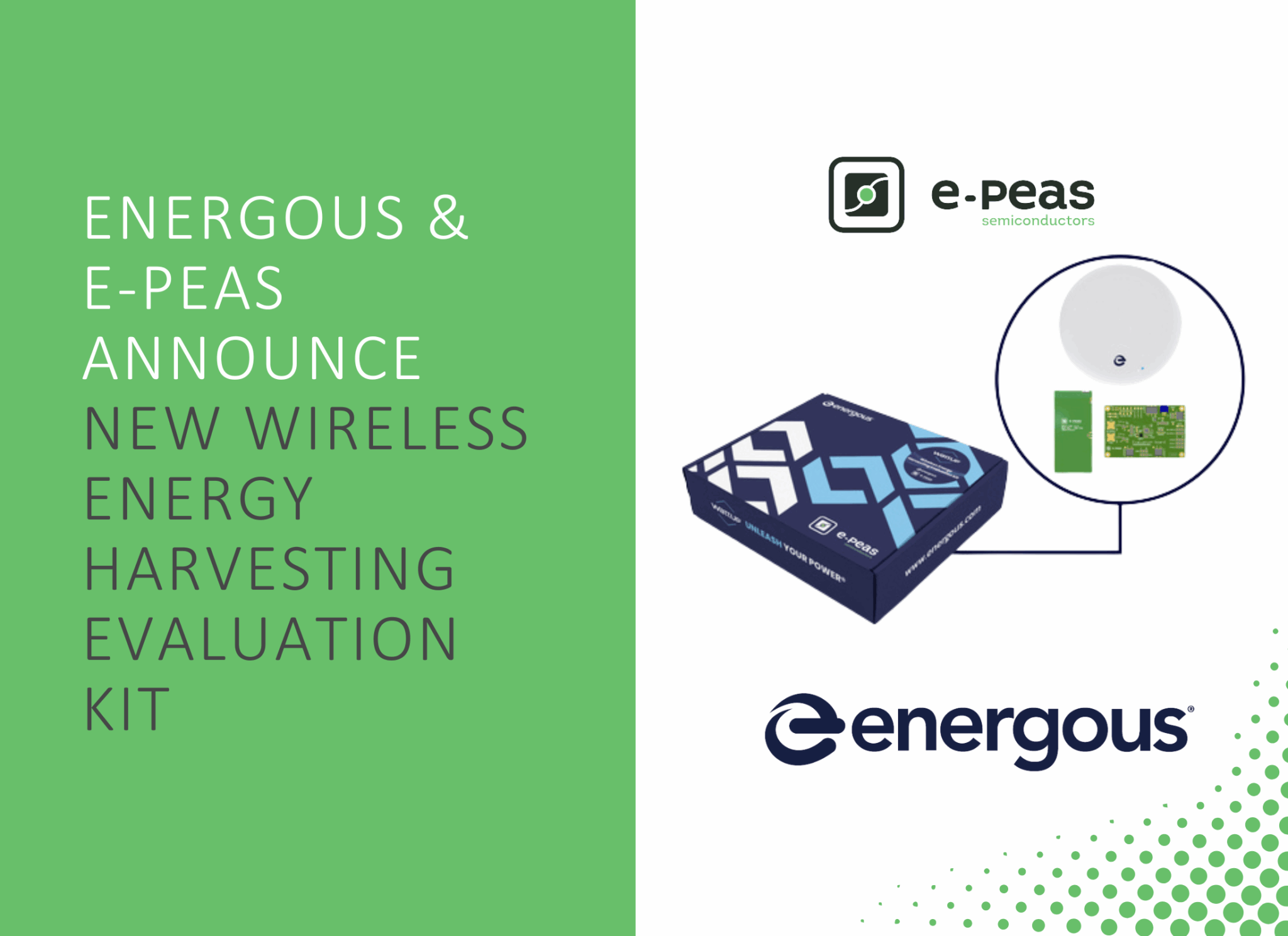 Energous and e-peas Announce New Wireless Energy Harvesting Evaluation ...