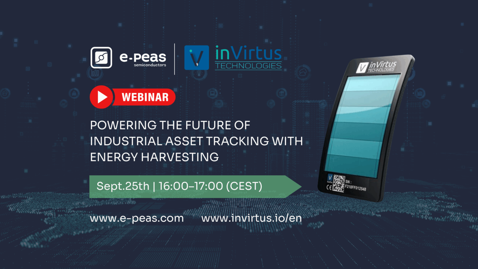 Energy Harvesting PMIC Webinar for Asset Tracking | e-peas & InVirtus